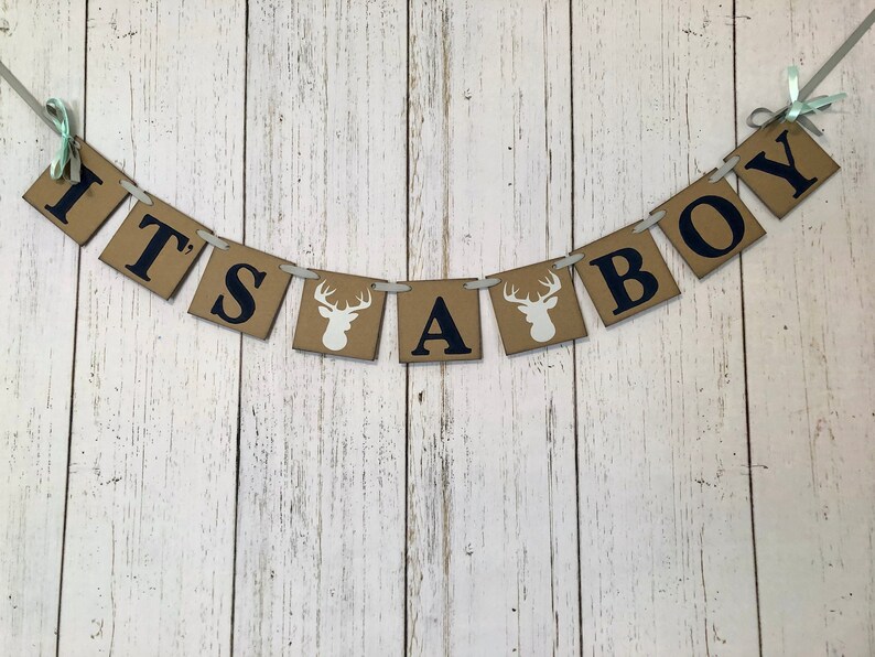 Little Buck Baby Shower Decorations Navy and Gray Oh Deer - Etsy