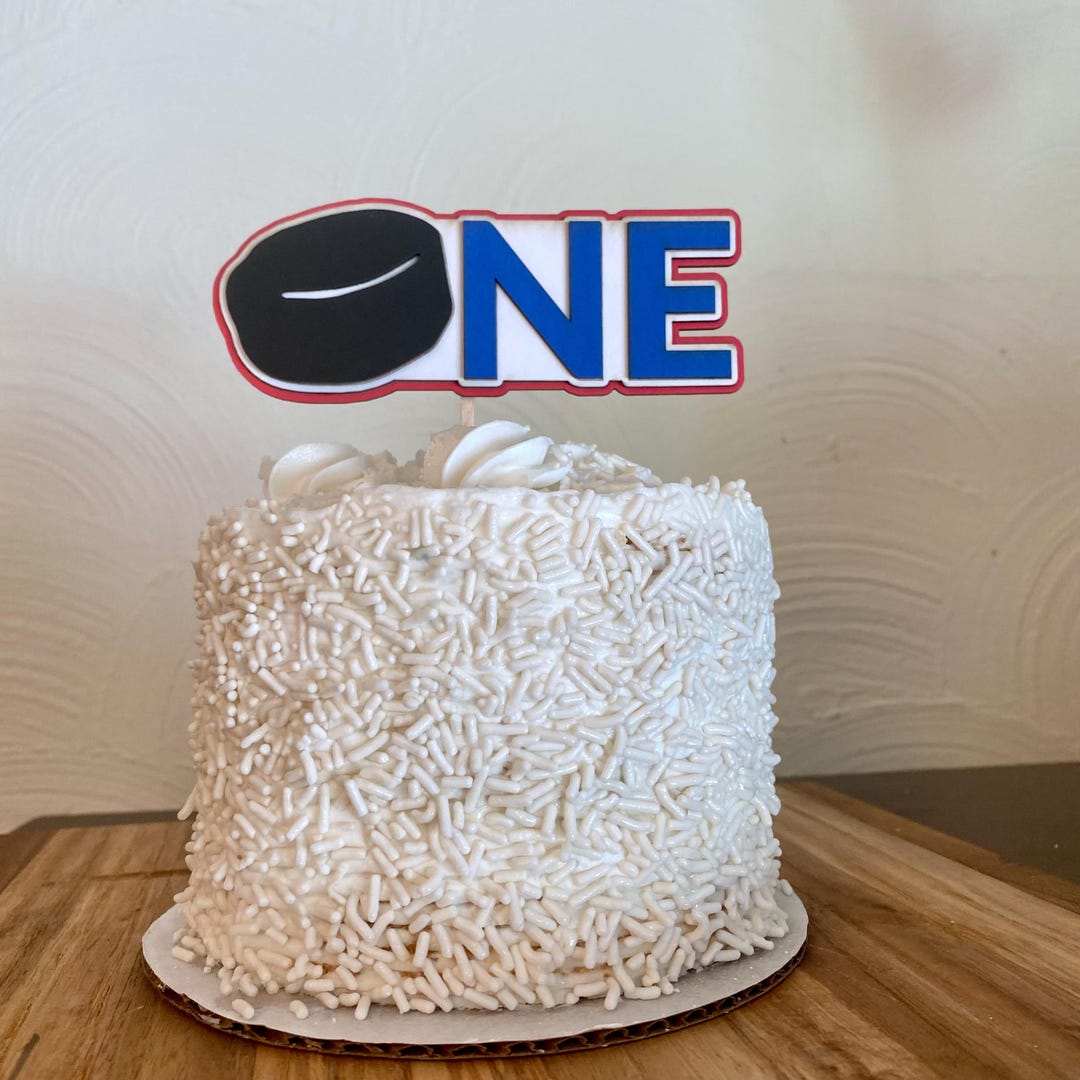 Hockey Rookie Year Cake Topper- One Topper - Hockey 1st Birthday ...
