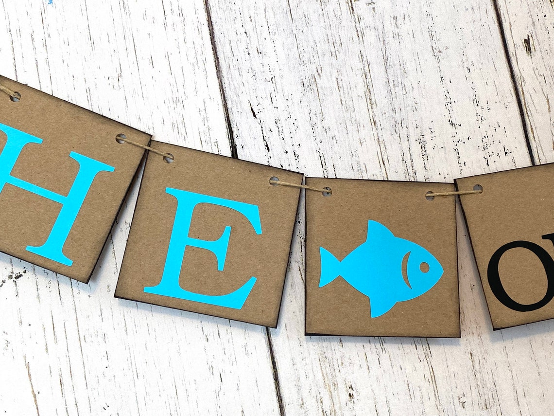 Fishe or Fishe Banner Fish Themed Baby Shower Fishing Baby | Etsy