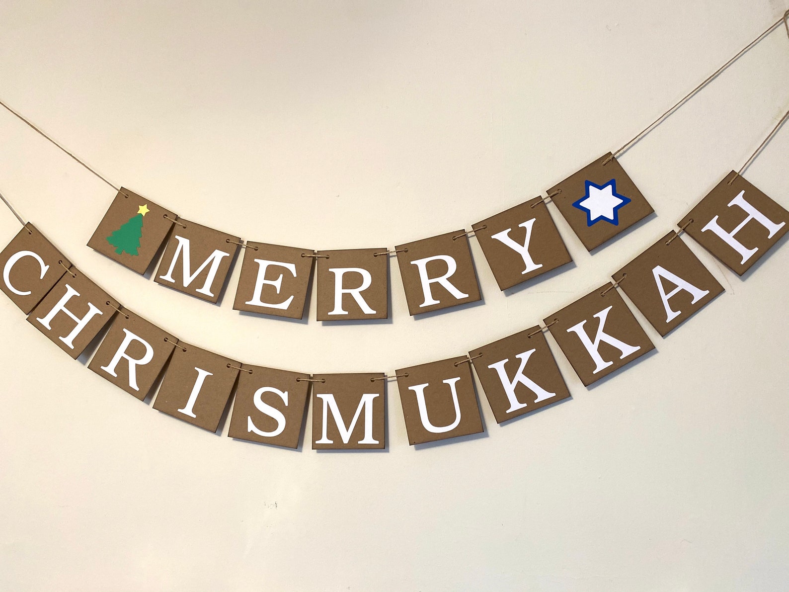 Merry Chrismukkah Banner Hanukkah Banner Garland Chrismukkah | Etsy