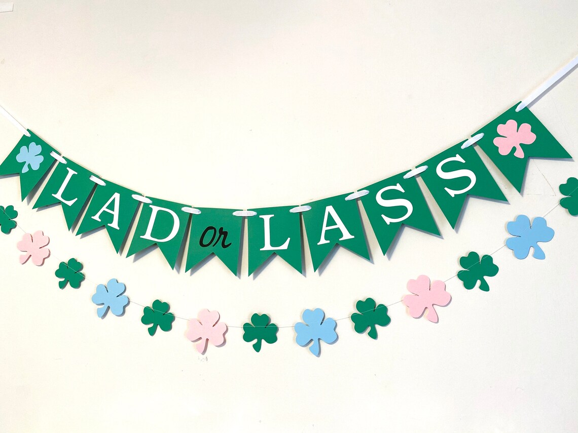 Lad or Lass Baby Gender Reveal St Patricks Baby Shower | Etsy