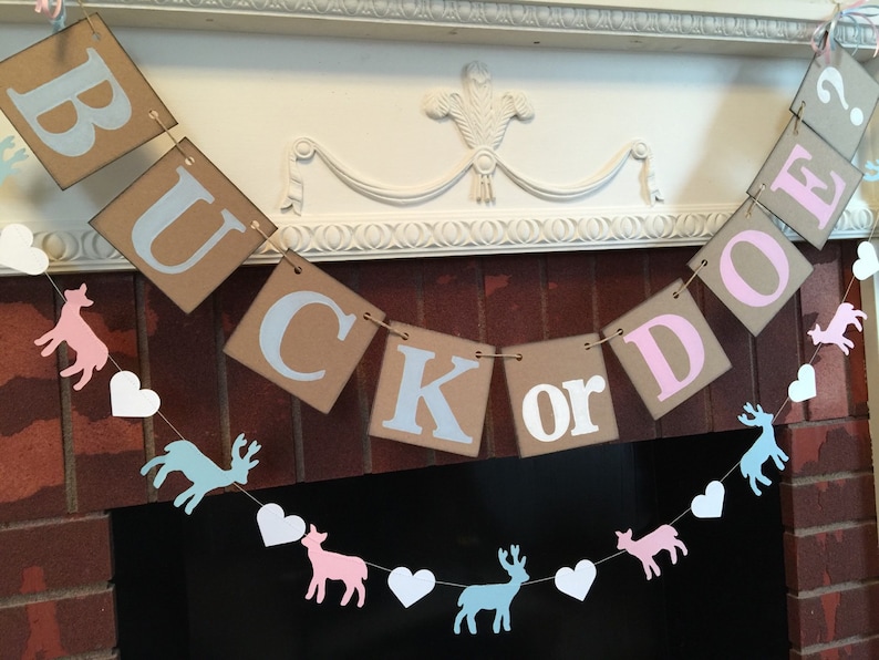 Buck or Doe Gender Reveal Woodland Themed Baby Shower Decor | Etsy