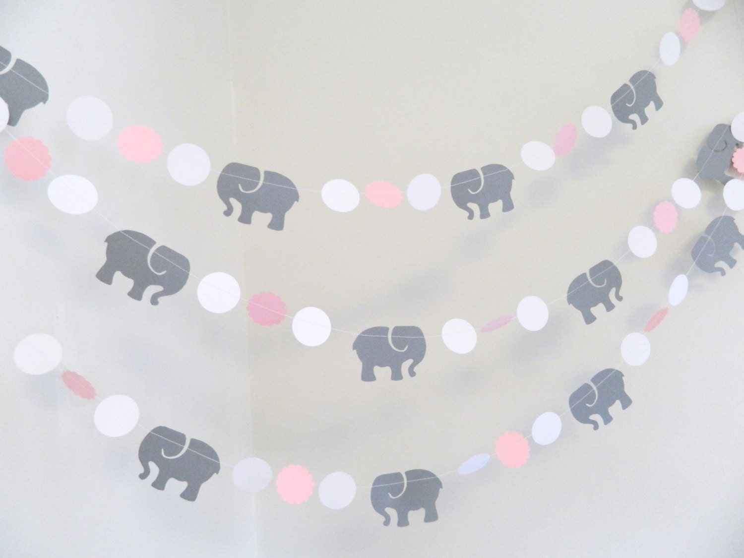 Pink and Gray Elephant Baby Shower Decorations Gray Elephant | Etsy