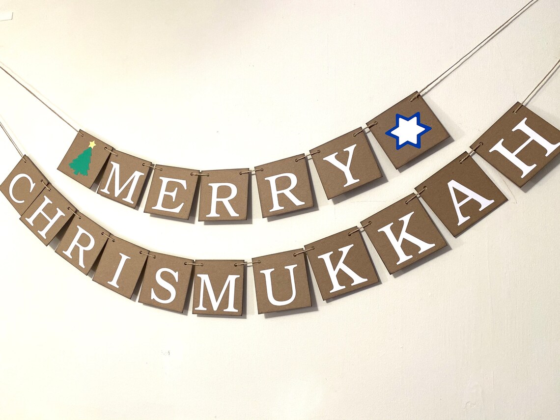 Merry Chrismukkah Banner Hanukkah Banner Garland Chrismukkah | Etsy