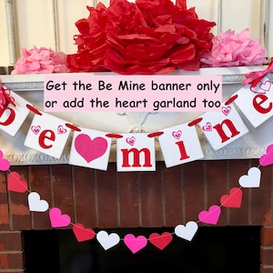 Valentines Decorations BE MINE Banner Valentines Day Decor Heart Banner ...