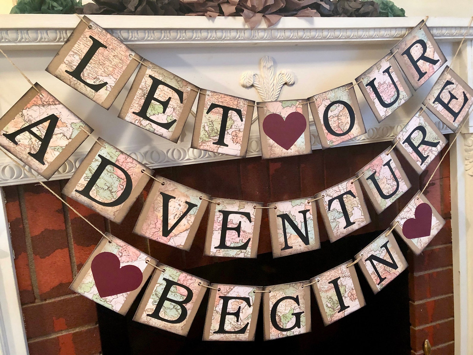 Travel Theme Wedding Let Our Adventure Begin Banner - Etsy