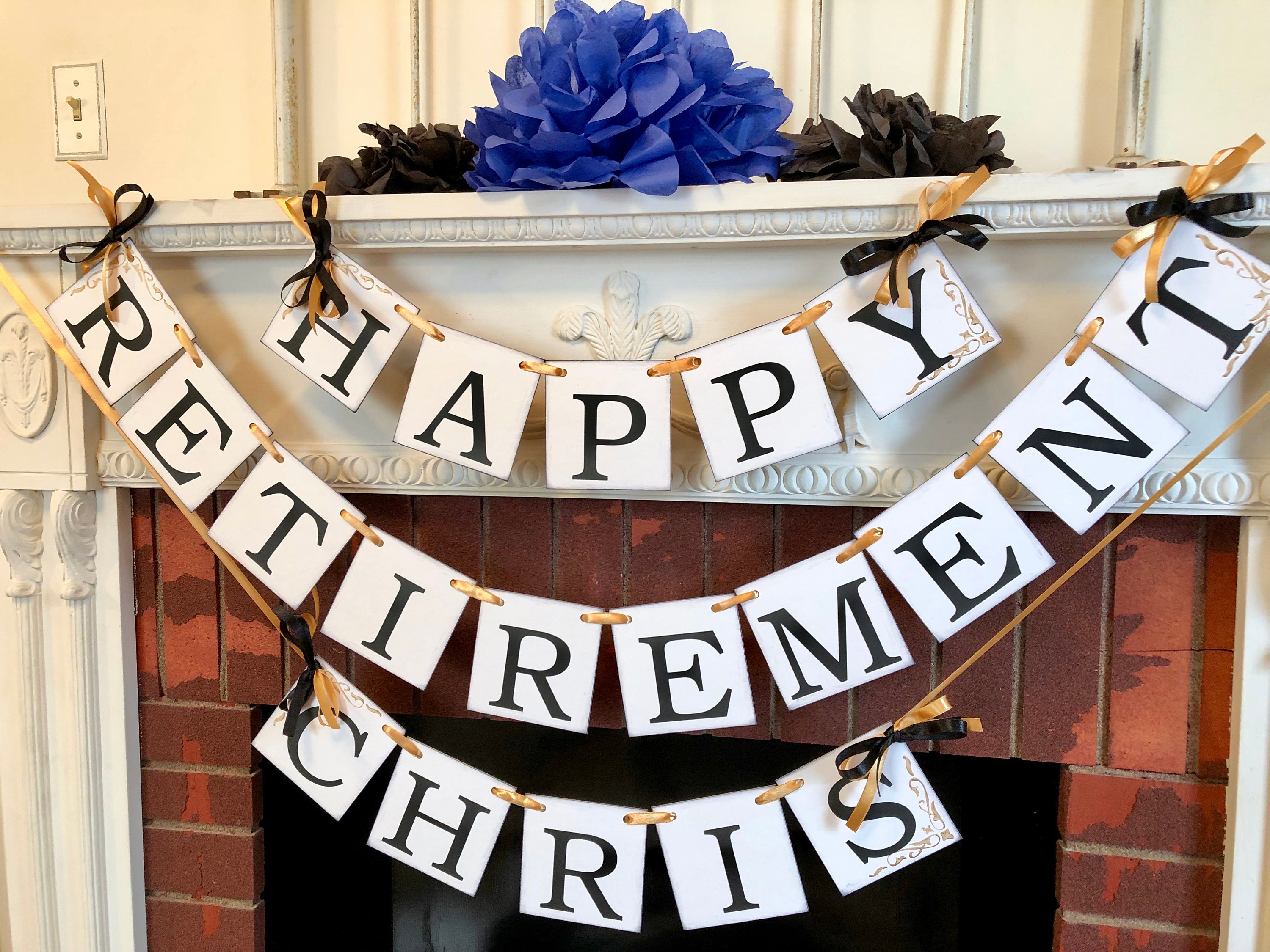 Happy Retirement Banner / Retirement Party Sign / Party Decorations ...