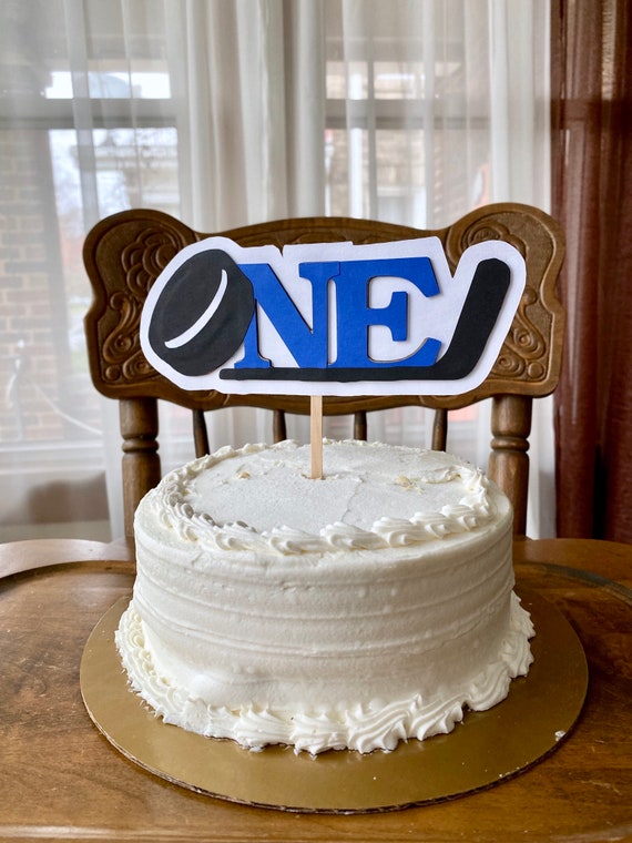 Hockey Rookie Year Cake topper- One Topper - Hockey 1st birthday ...