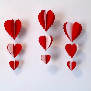 Red & Pink 3D Heart Decorations: Valentine's Day Backdrop - Etsy