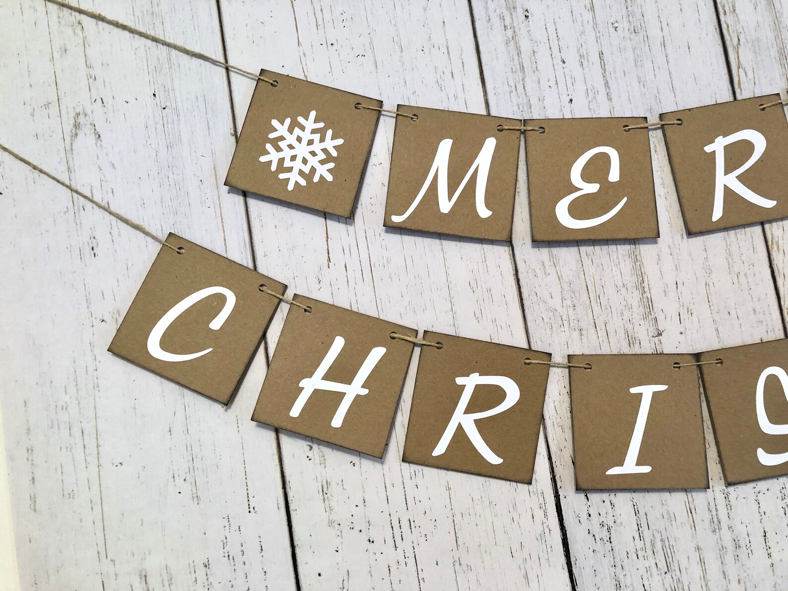 Rustic Christmas Decorations Merry Christmas Banner | Etsy