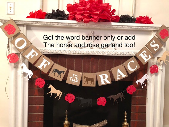Off to the Races Banner, Derby Race Horse, Horse Race Party Decorations ...