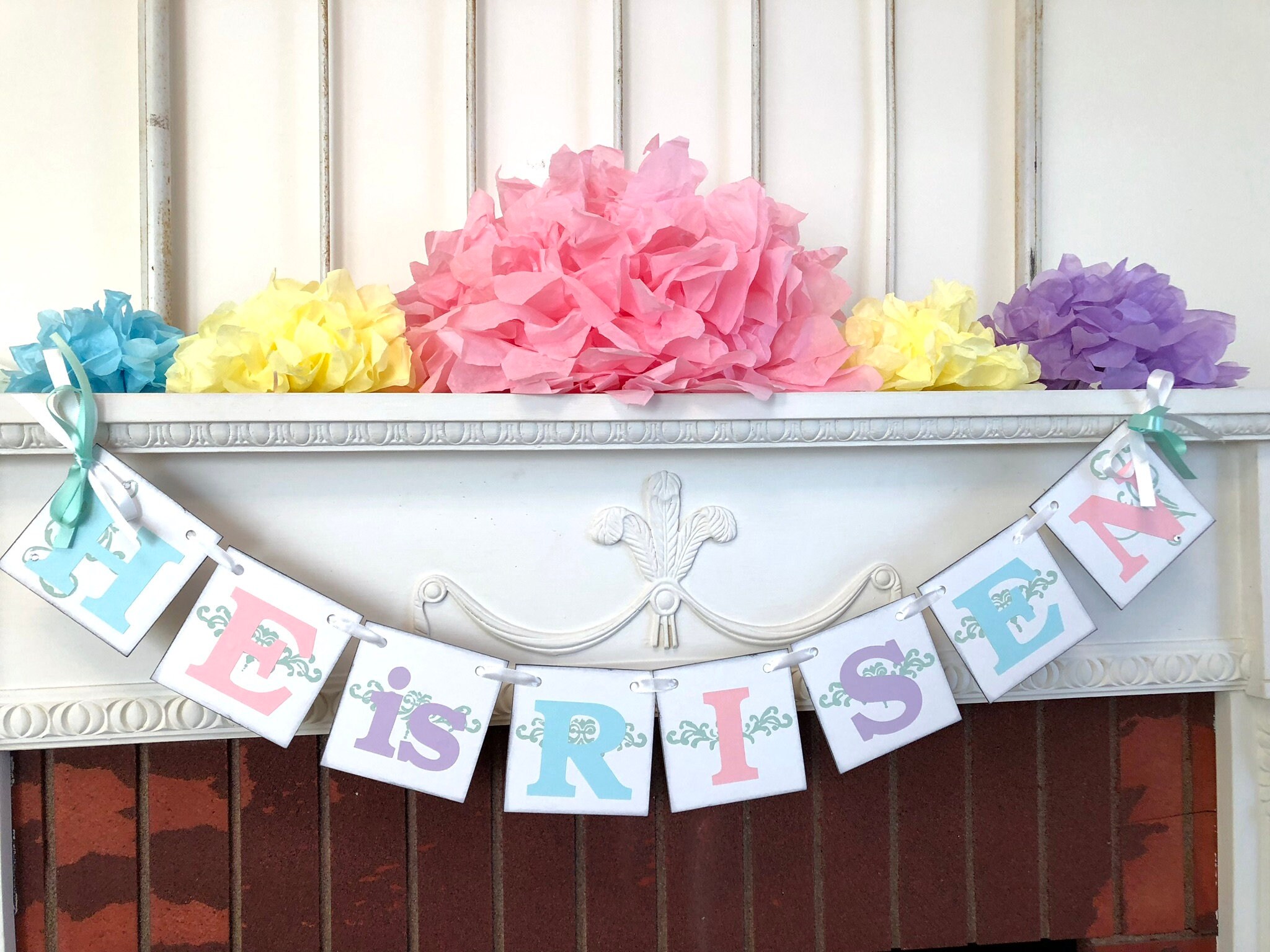 Christian Easter decorations He is RISEN banner Easter | Etsy