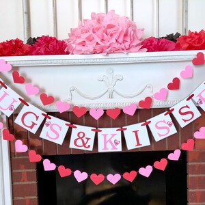 Valentines Day Decorations , Hugs and Kisses Banner , Valentine Gift ...
