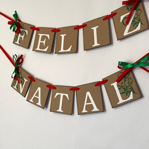 Feliz Natal Banner - Portuguese Merry Christmas Mantle Garland ...