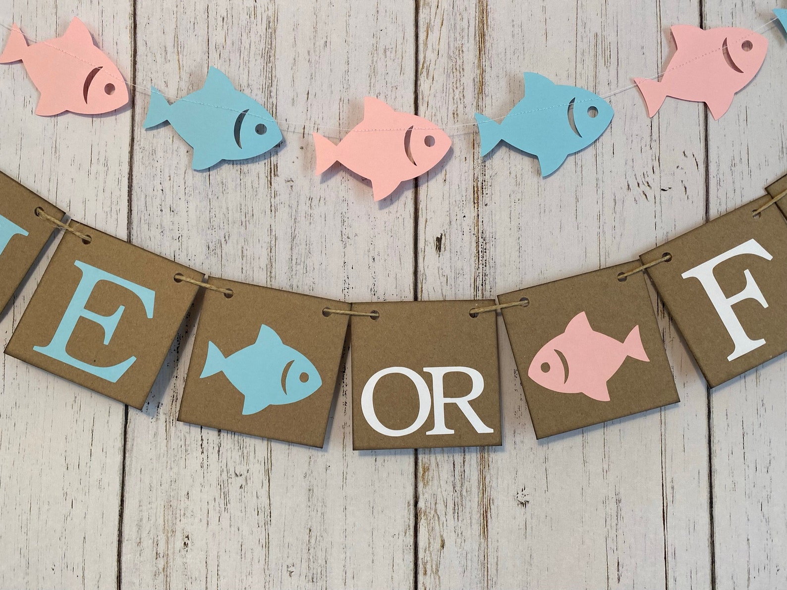 Fishe or Fishe Banner Fish Themed Baby Shower Fishing Baby - Etsy