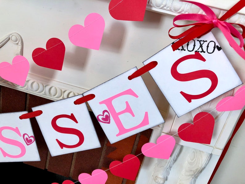 Valentines Day Decorations Hugs and Kisses Banner - Etsy
