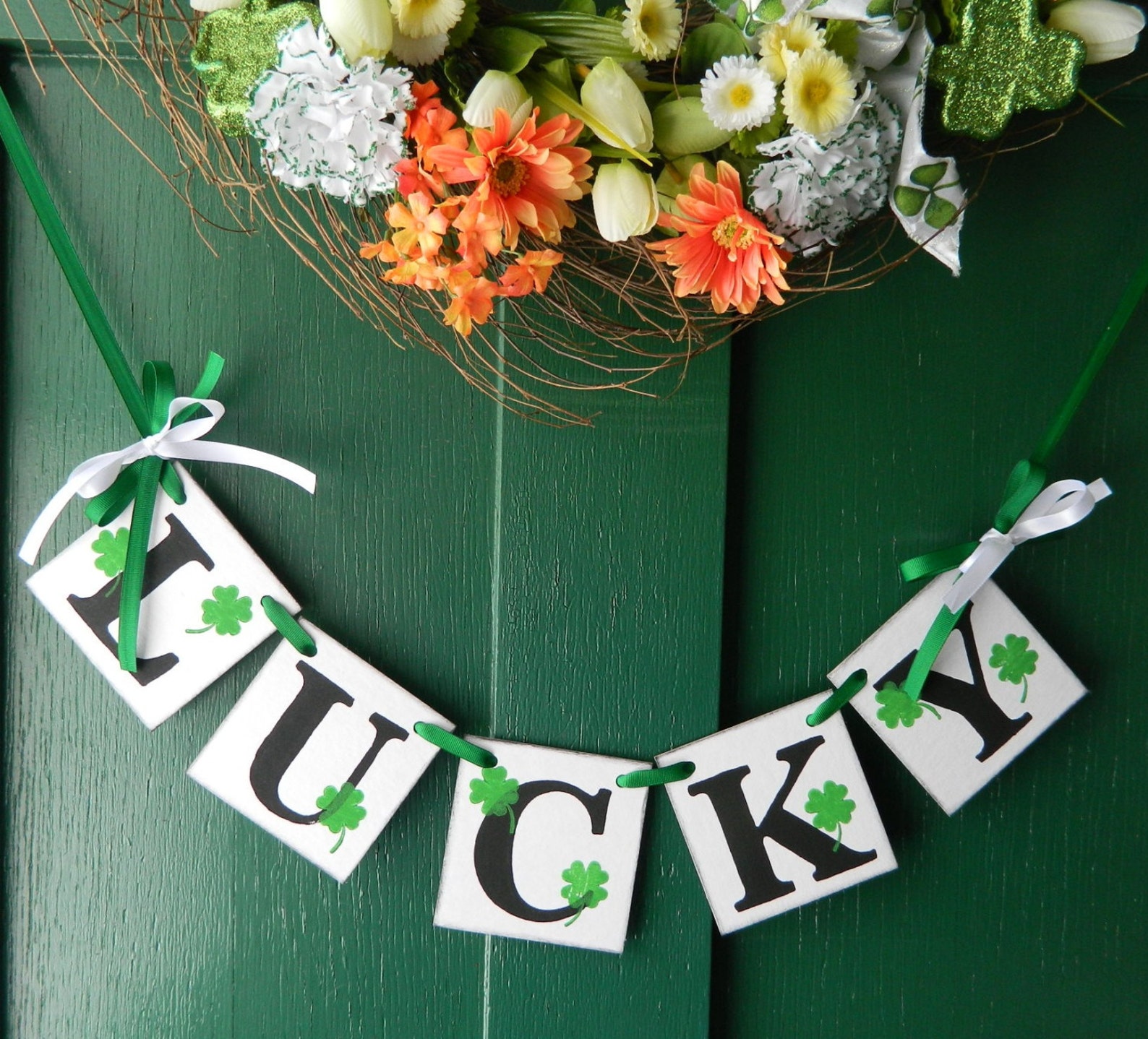 St Patricks Day Decor LUCKY Banner St Patricks Day Fireplace - Etsy