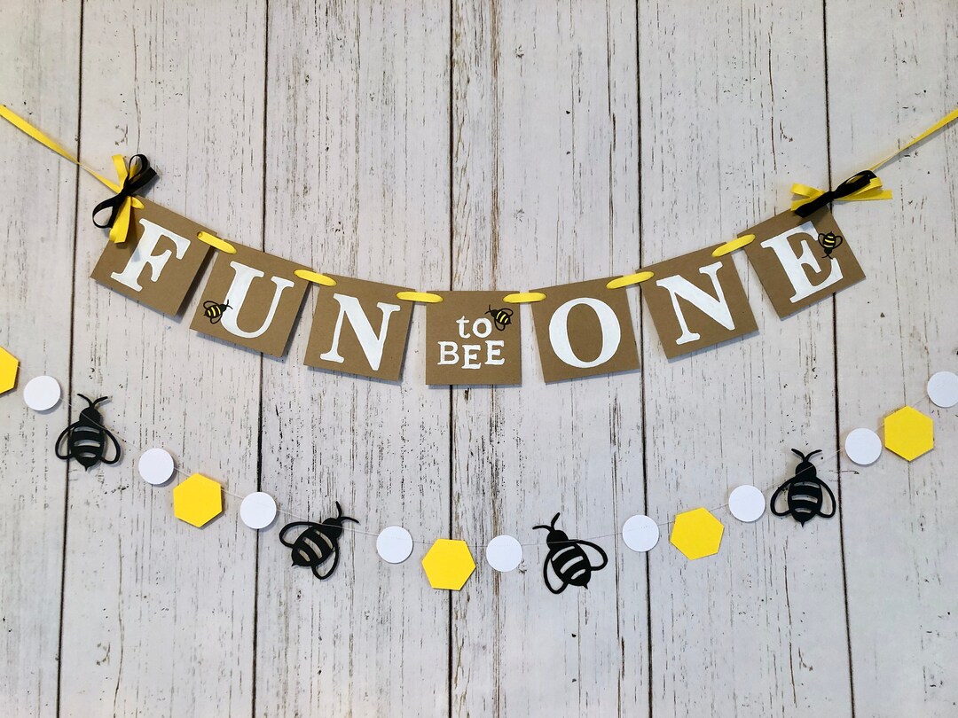 Bumble Bee First Birthday Banner: Fun to Bee One Party Decor - Etsy
