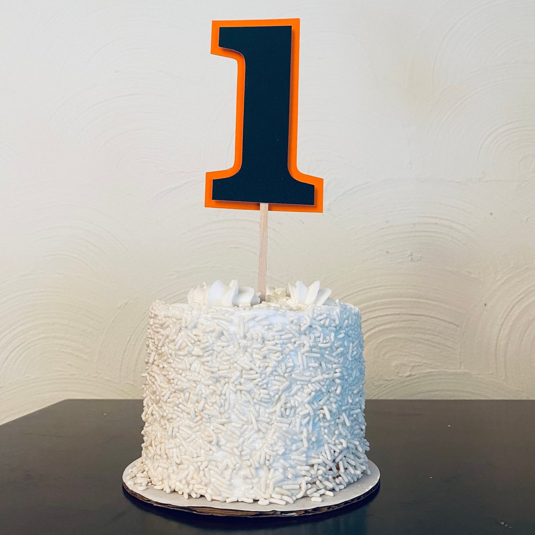 Orange and Black Number 1 Cake Topper , Cake Topper, Spooky 1st ...