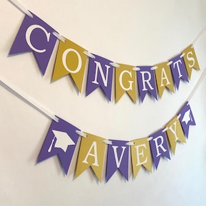 Custom Banner, Graduation Party Decorations, Birthday Banner, Purple ...