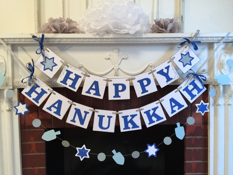 Hanukkah Decorations Happy Hanukkah Banner Dreidel Banner - Etsy Canada