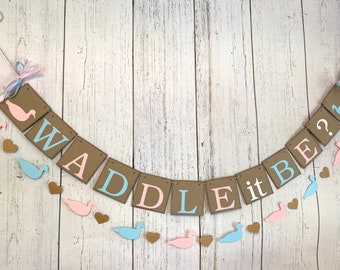 Waddle It Be Gender Reveal Decorations Rubber Duck Shower Decorations ...