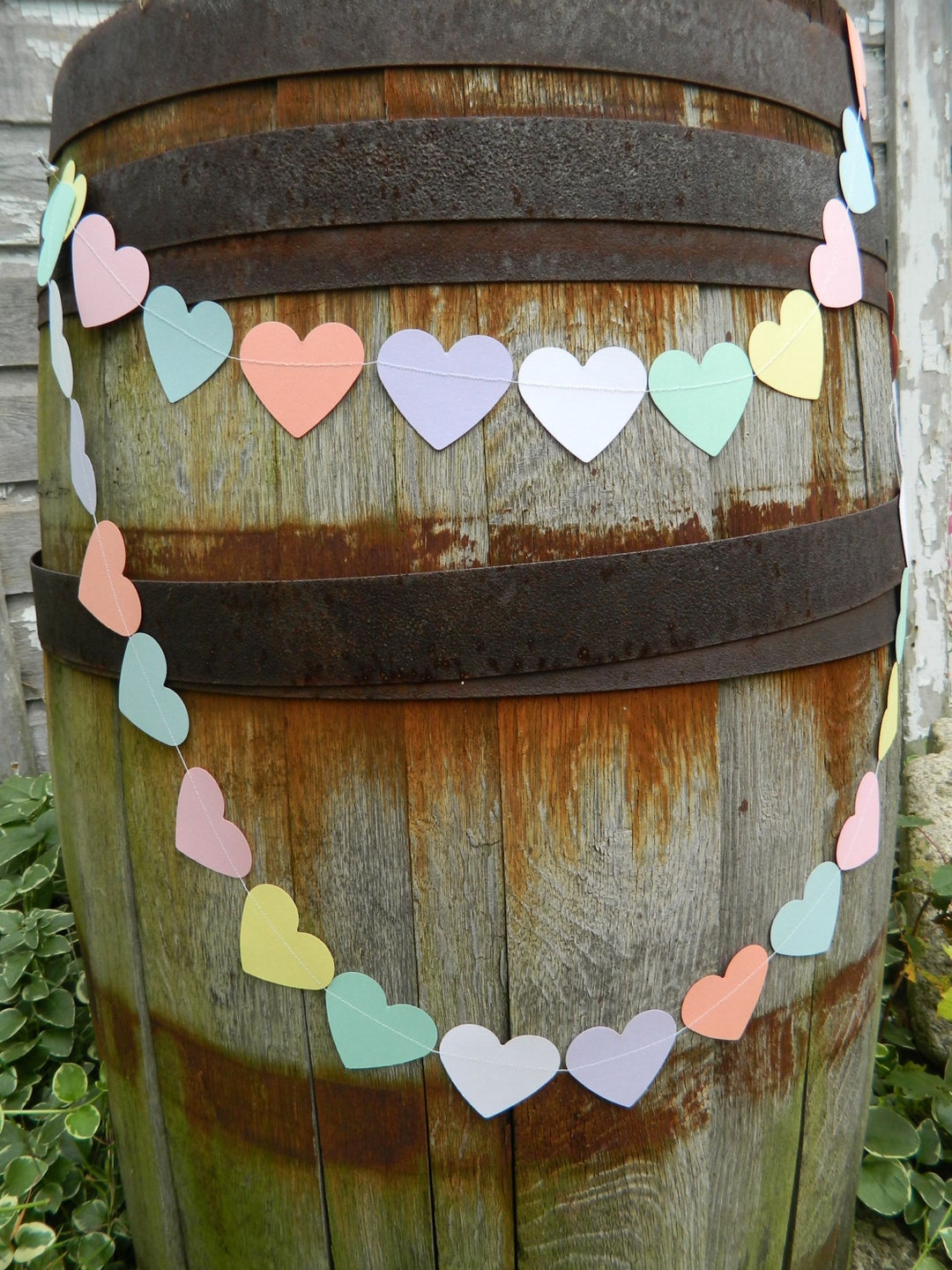 Valentines Decorations Pastel Heart Bunting Valentines Candy Hearts ...