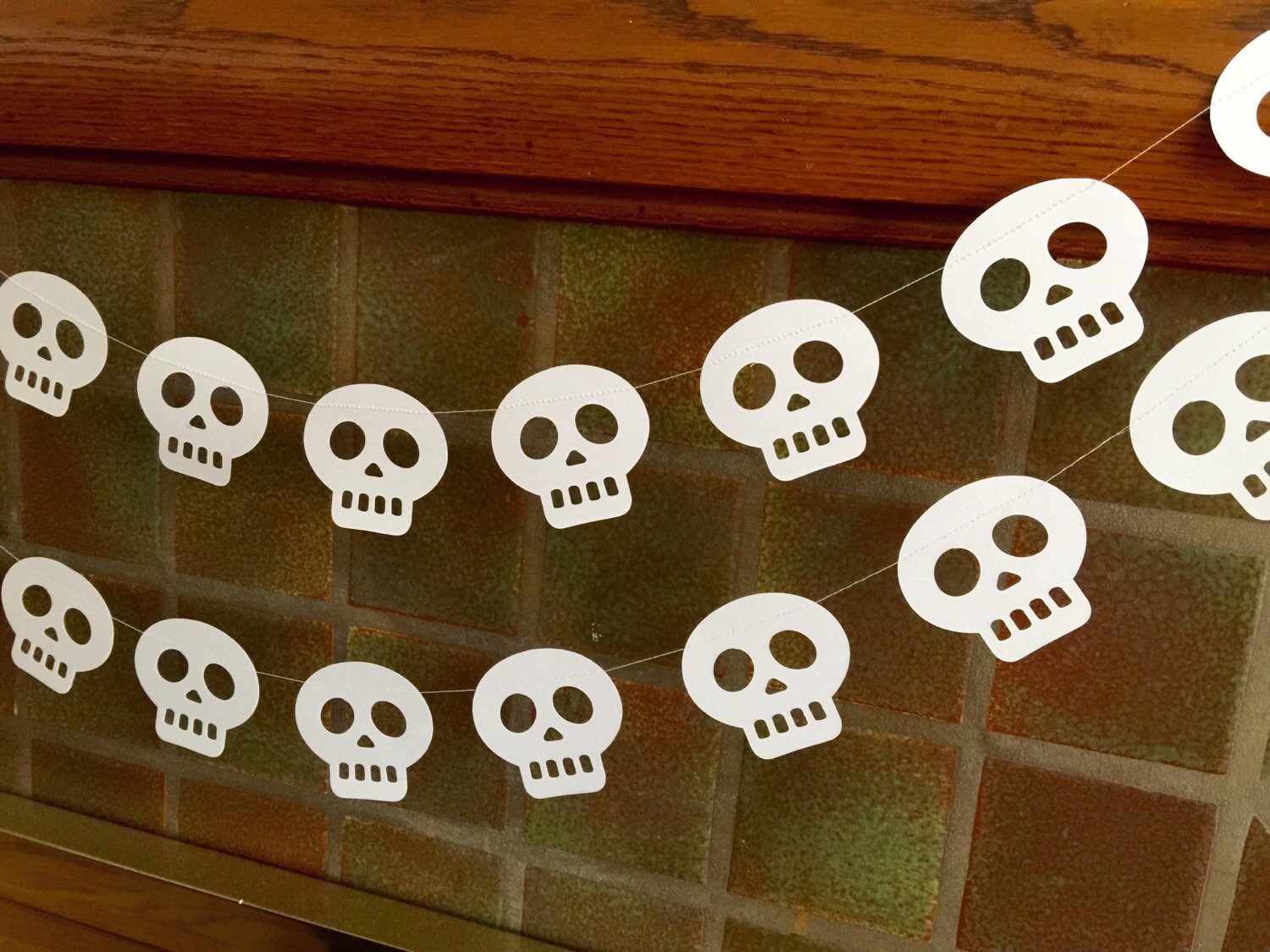 Sugar SKULL Banner / Halloween Decor / 6ft White Skulls | Etsy