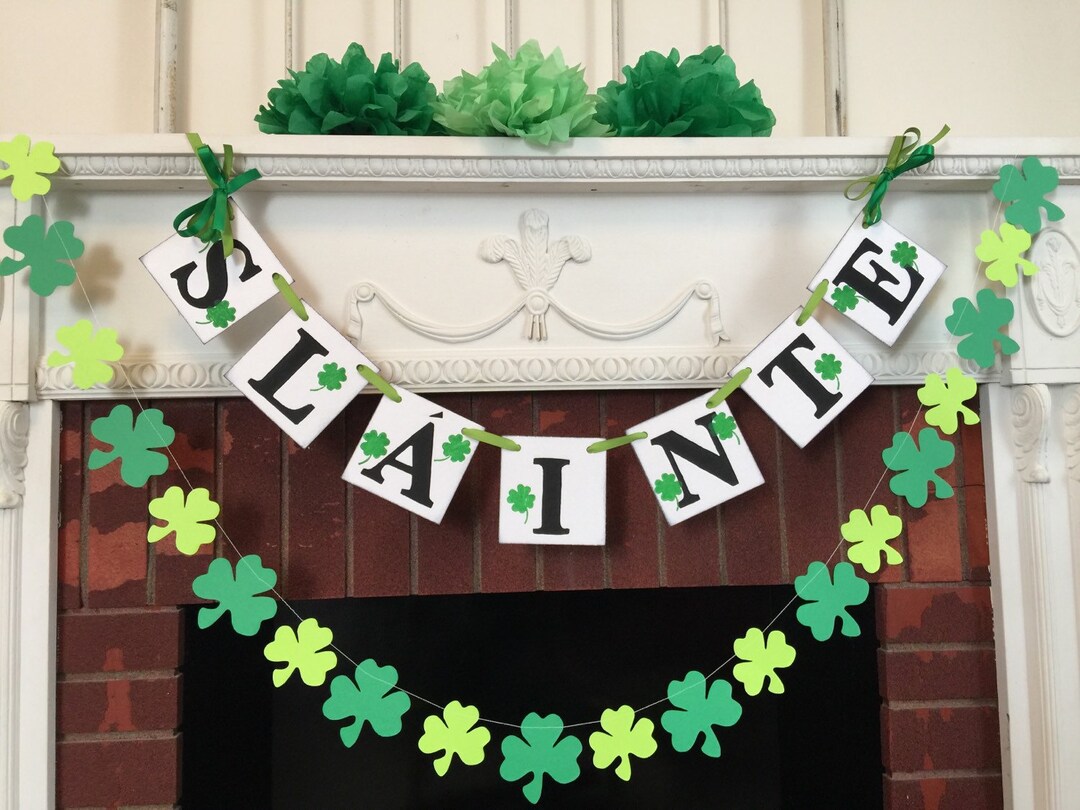 St Patricks Day Decor SLAINTE Banner St Patricks Day Banner St Pattys ...