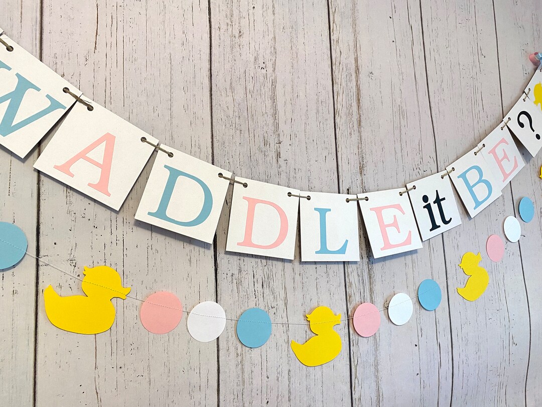 Waddle It Be Baby Gender Reveal - He or She - Rubber Duckie Baby Shower ...