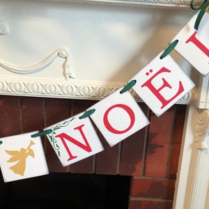Christmas Fireplace Banner - French JOY to the WORLD Banner - Joyeux ...