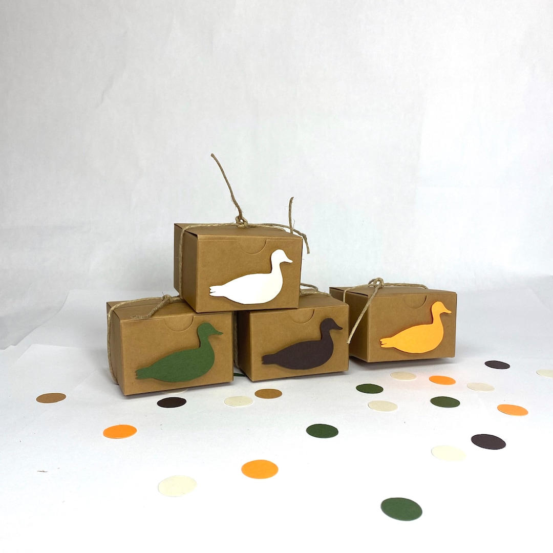 One Lucky Duck Favor Boxes, 1st Birthday Decorations, Duck Hunting ...