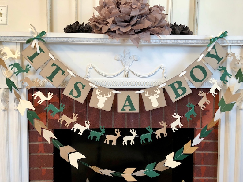 Little Buck Baby Shower Decor Forest Green Oh Deer Baby - Etsy