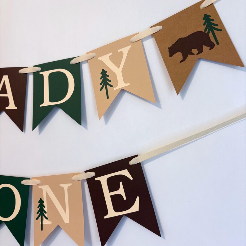 Happy Camper 1st Birthday Banner: Brown & Green Camping Party Decor - Etsy