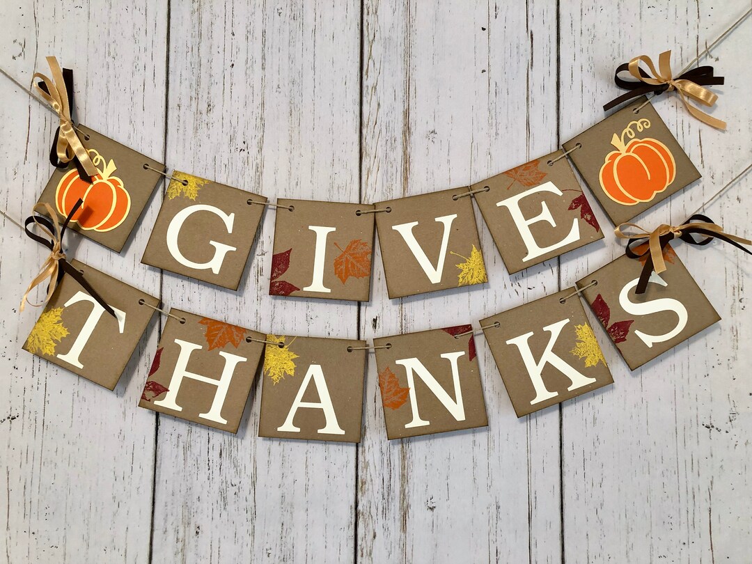 Thanksgiving Decorations - Give Thanks Banner - Rustic Fall Decor ...