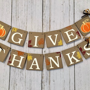 Thanksgiving Decorations - Give Thanks Banner - Rustic Fall Decor ...