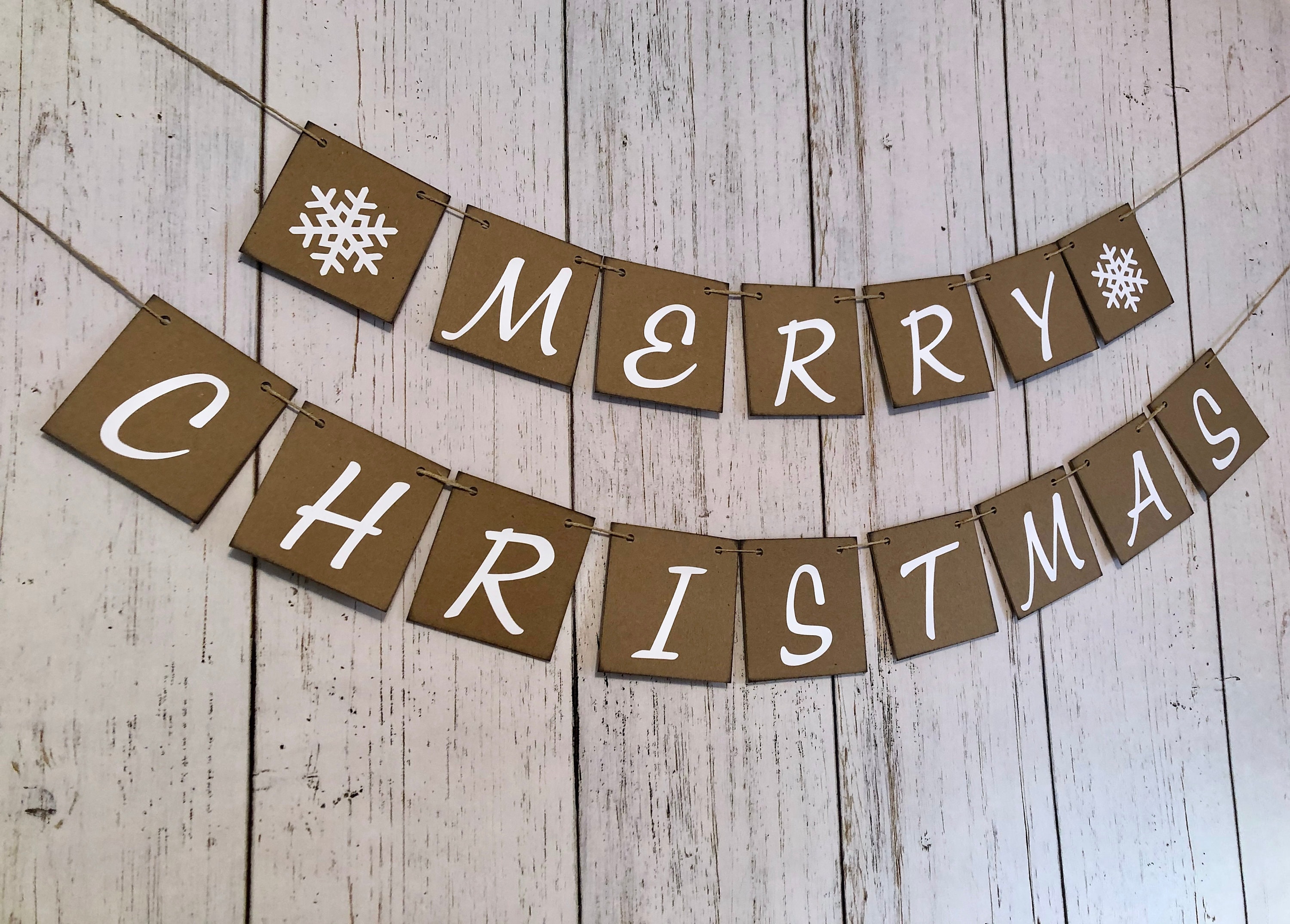 Rustic Christmas Decorations Merry Christmas Banner - Etsy