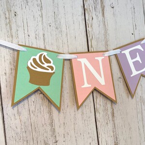 Cupcake First Birthday Decorations 12 Month Photo Banner - Etsy
