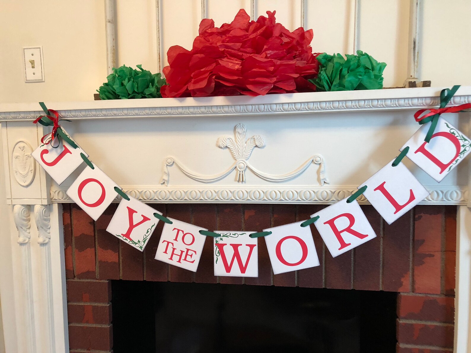 JOY to the WORLD Christmas Banner: Vintage Holiday Garland - Etsy