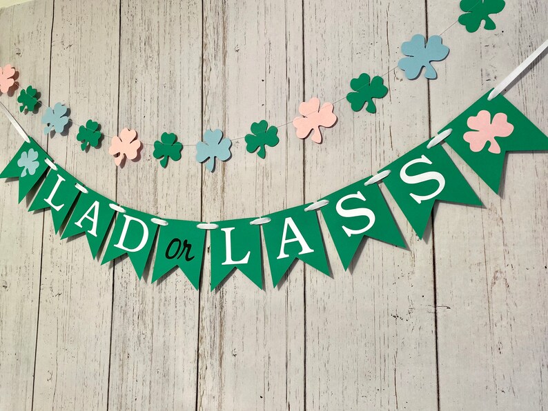Lad or Lass Baby Gender Reveal St Patricks Baby Shower | Etsy