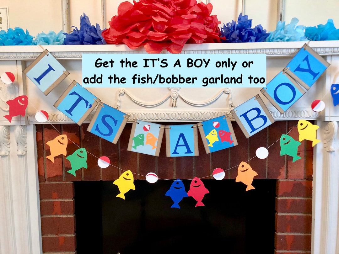 Fishing Baby Shower Banner: "it's a Boy" Fish Garland - Etsy