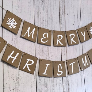 Rustic Christmas Decorations Merry Christmas Banner Farmhouse Christmas ...
