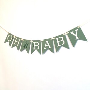 Sage Green 'oh Baby' Banner: Gender Neutral Baby Shower Decor - Etsy