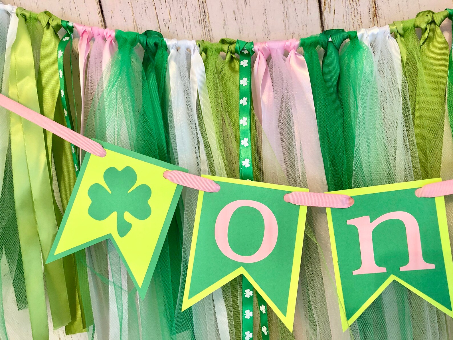 Pink St Patricks Day First Birthday Decorations ONE Banner | Etsy