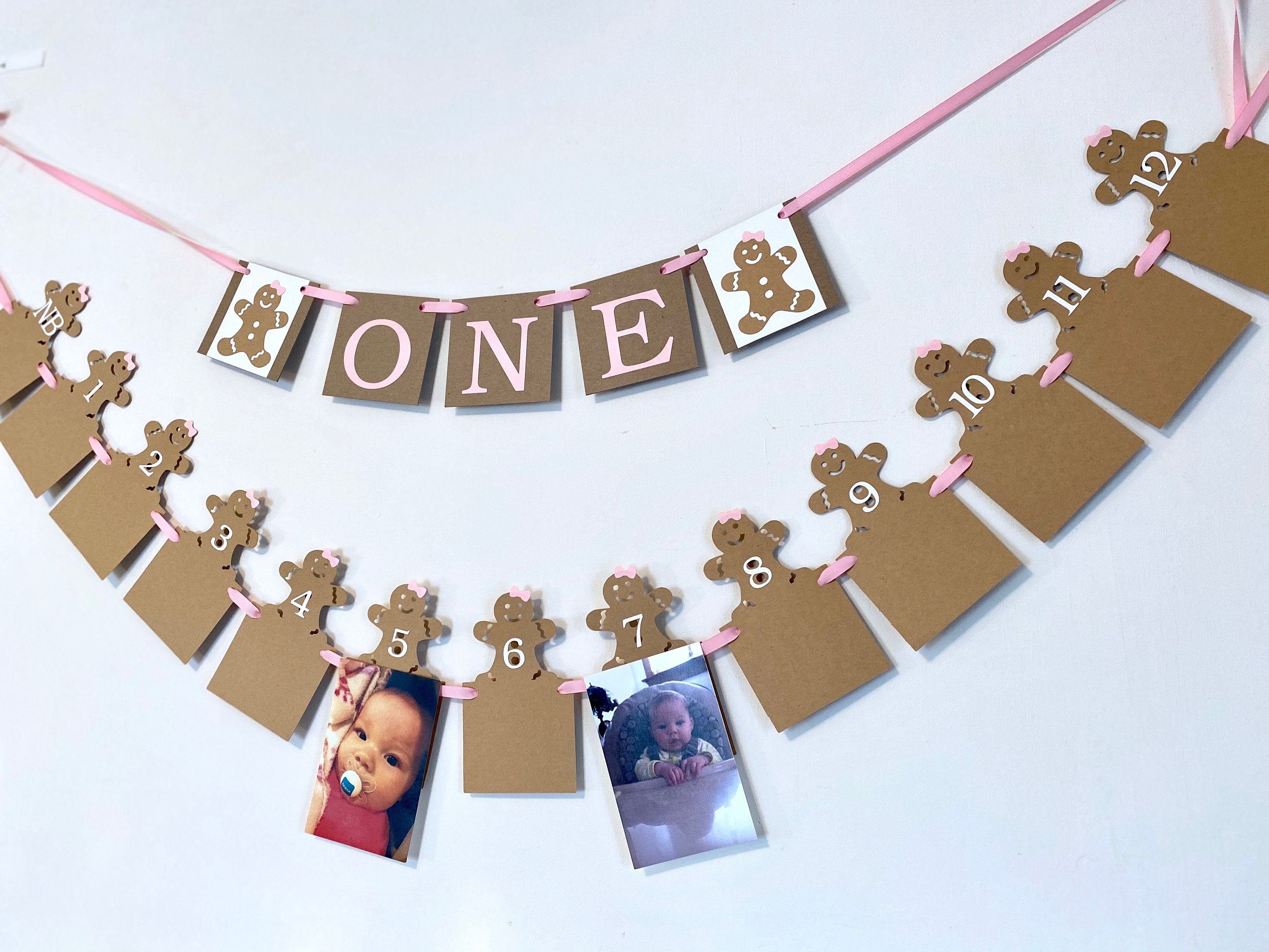 Gingerbread First Birthday Cake Topper Girl ONE Cake Topper | Etsy