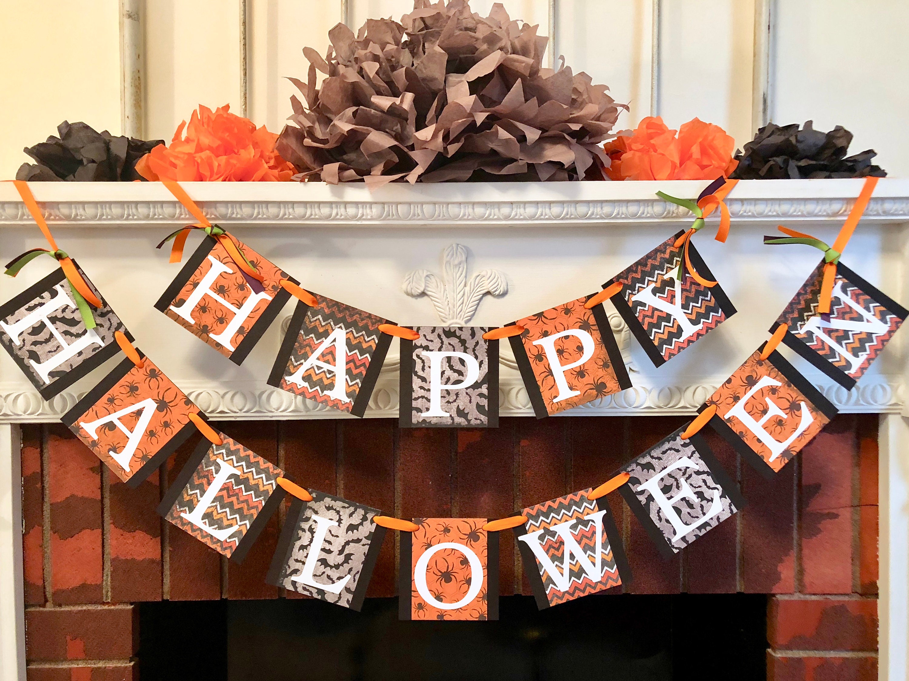 Halloween decorations Happy Halloween Banner Pumpkin Banner | Etsy