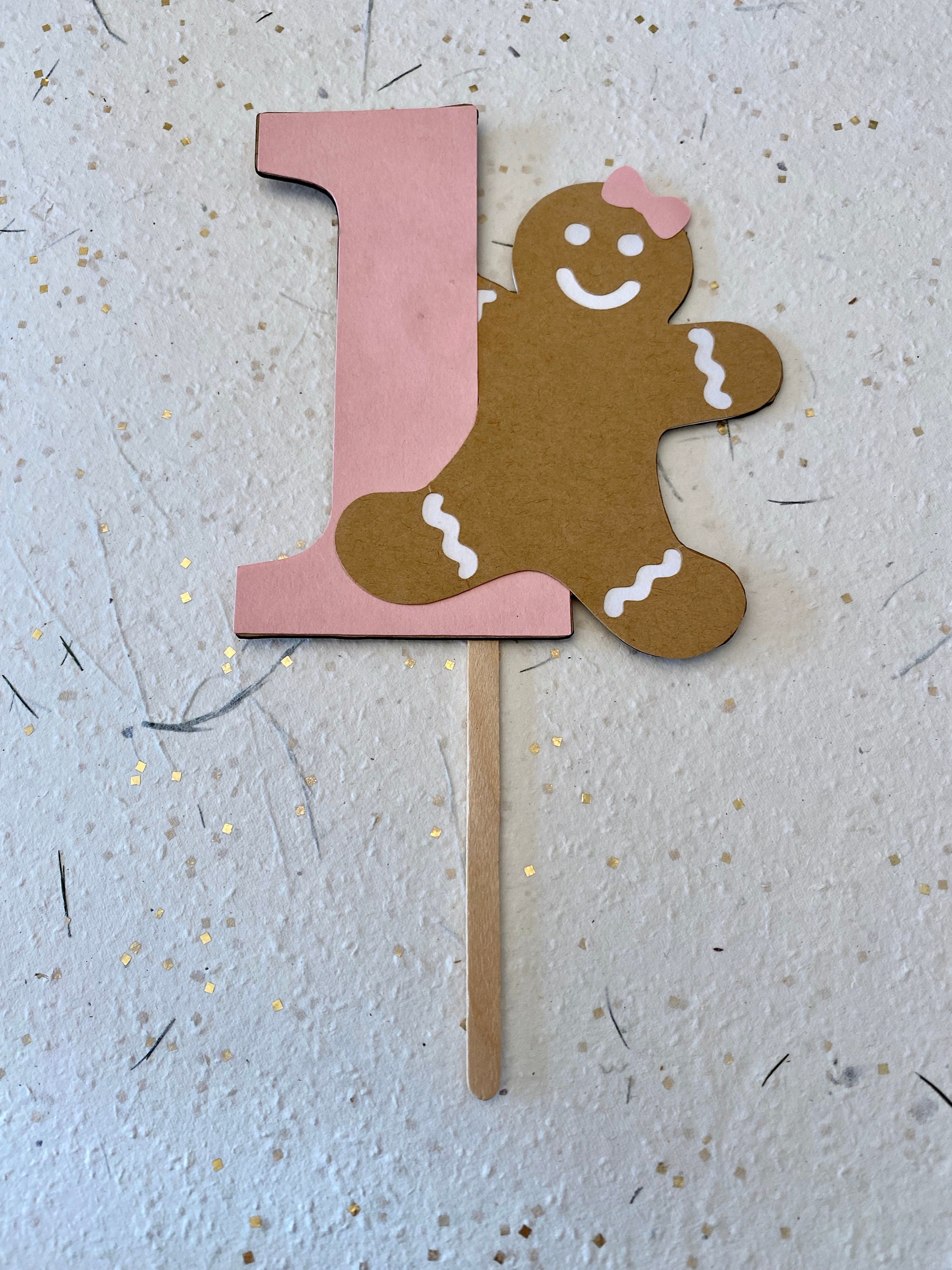 Gingerbread First Birthday Cake Topper Girl ONE Cake Topper | Etsy