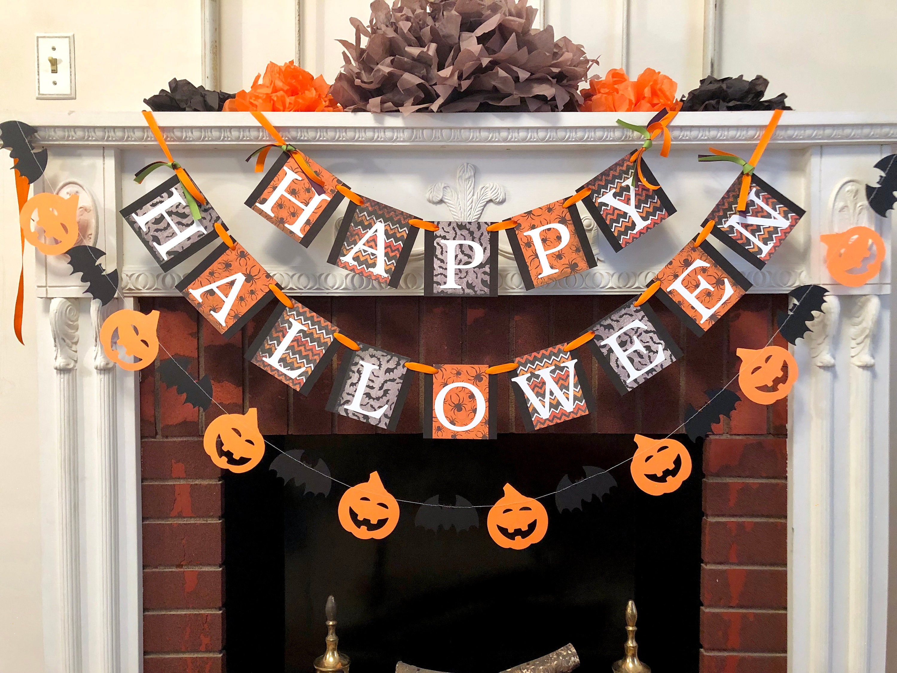 Halloween decorations Happy Halloween Banner Pumpkin Banner | Etsy