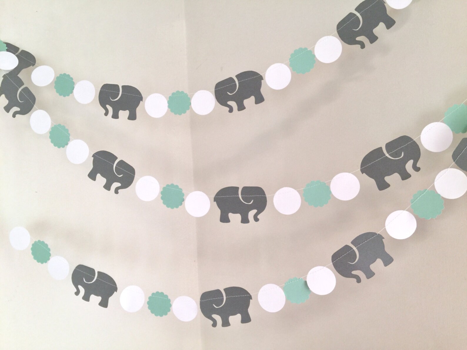 Elephant Garland / Elephant Baby Shower Decorations / Mint & - Etsy