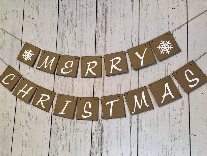 Rustic Christmas Decorations Merry Christmas Banner | Etsy